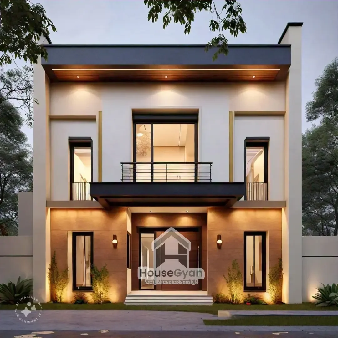 30x80 First Floor 3d Front House Elevation Design